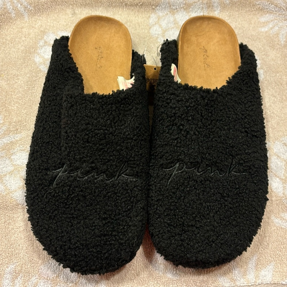 Pink By Victoria Secret Sherpa Slippers-Slip Ons - Gem